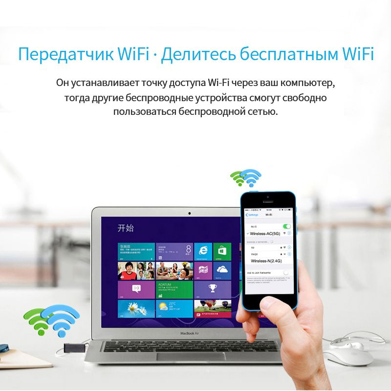 Wi-Fi-адаптер 5 ггц wifi адаптер для компьютера 600 Mbps USB вай фай ...