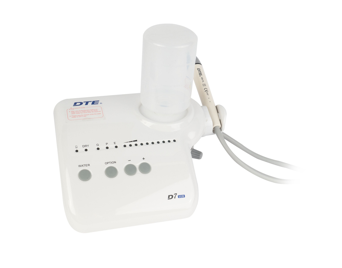 Woodpecker DTE-D7 LED - автономный ультразвуковой скалер с фиброоптикой, 8 насадок в комплекте ...