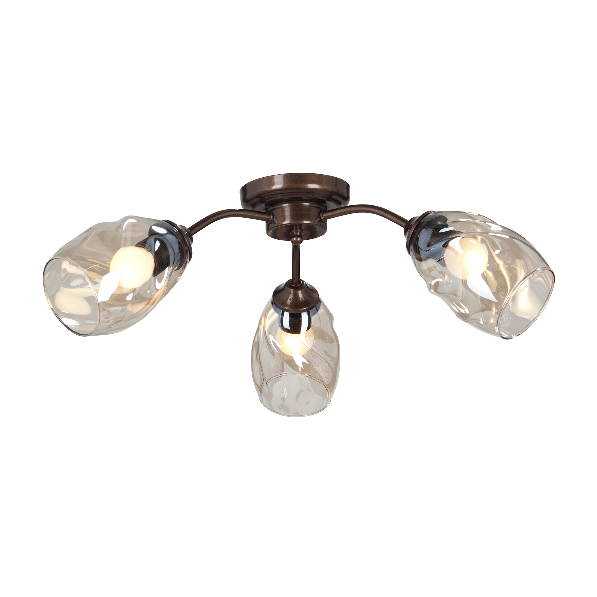 Люстра потолочная Vitaluce V4929-7/3PL, 3 лампы, E27 макс. 40Вт, 9 м2, цвет коньячная бронза ...