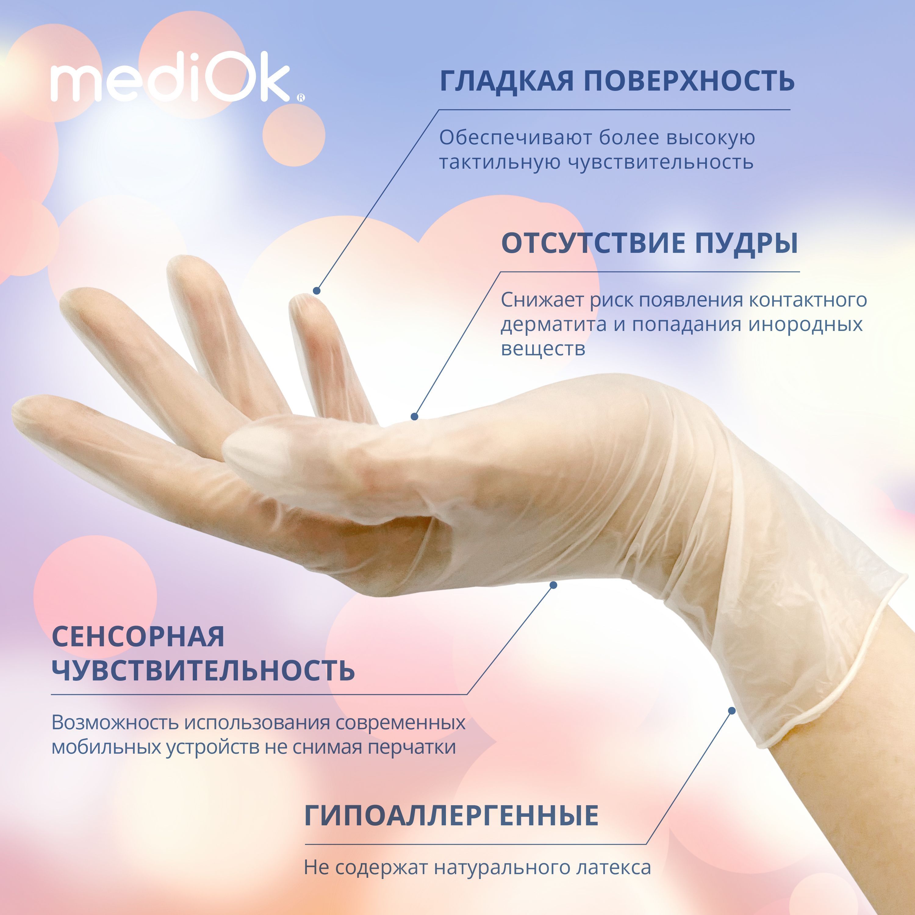 Перчатки виниловые неопудренные одноразовые медицинские прозрачные ...