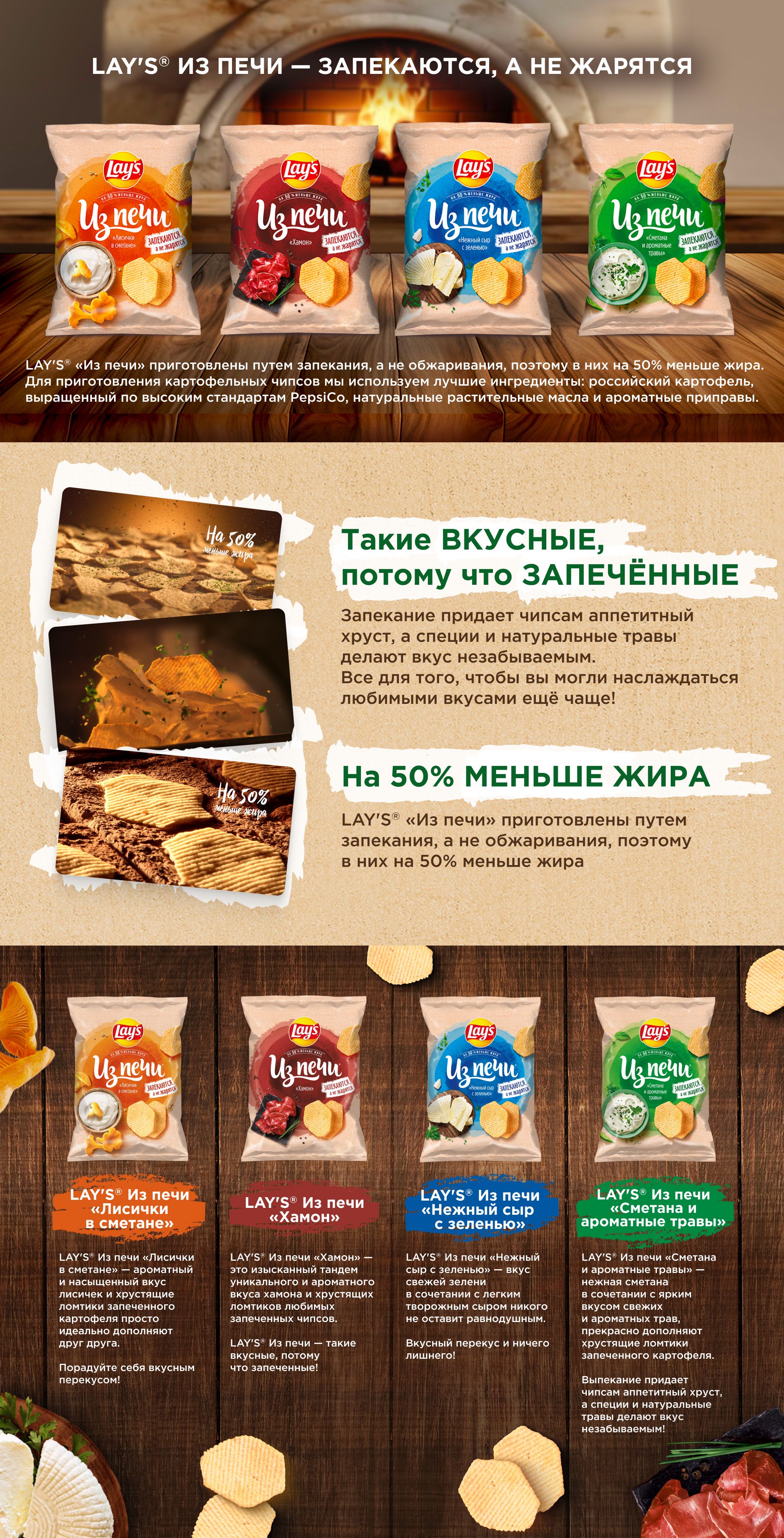Чипсы картофельные Lay's Из печи со вкусом лисички в сметане, 85 г ...