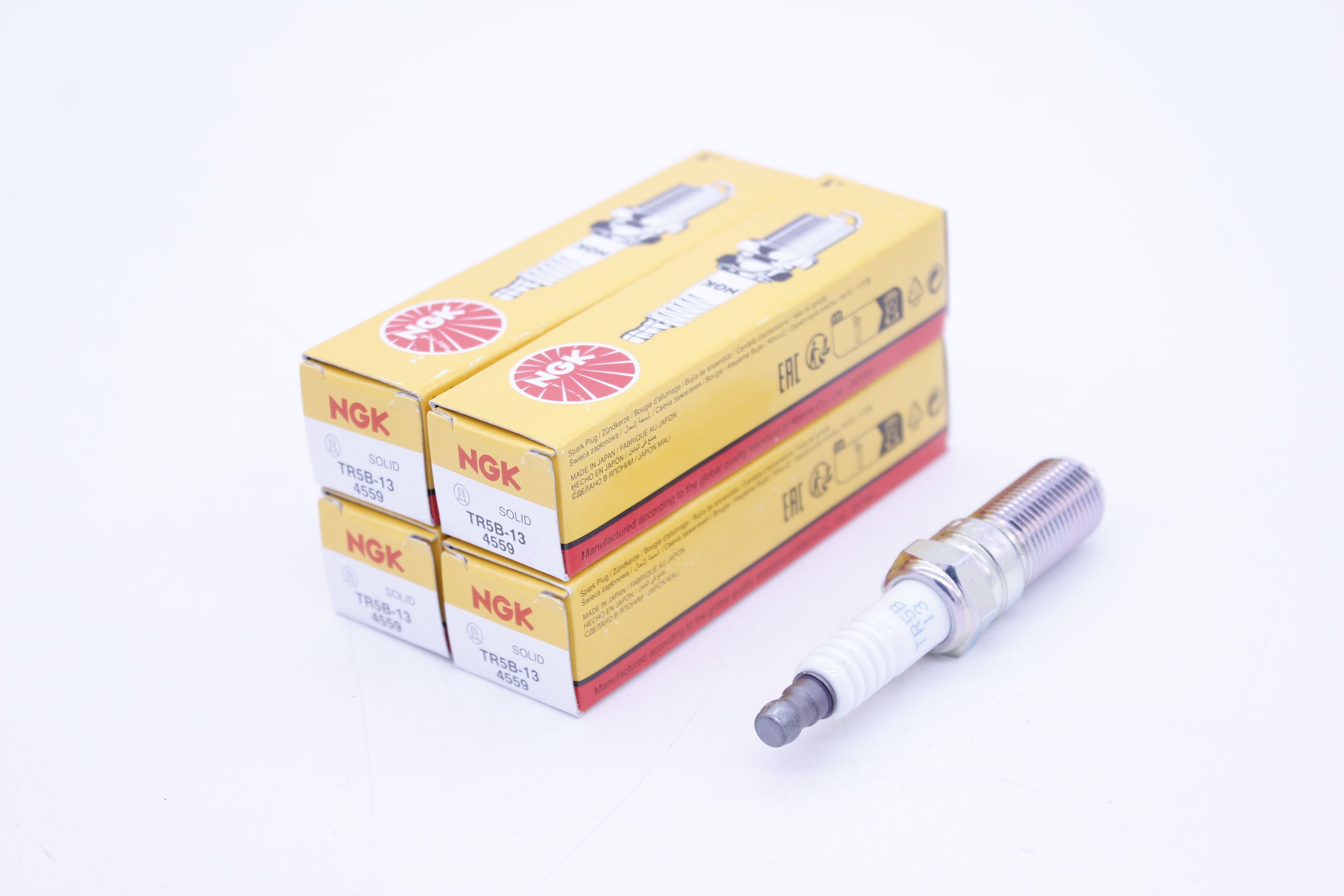 Свечи зажигания, комплект 4 шт. NGK TR5B-13 (4559) (соответствует DENSO ...