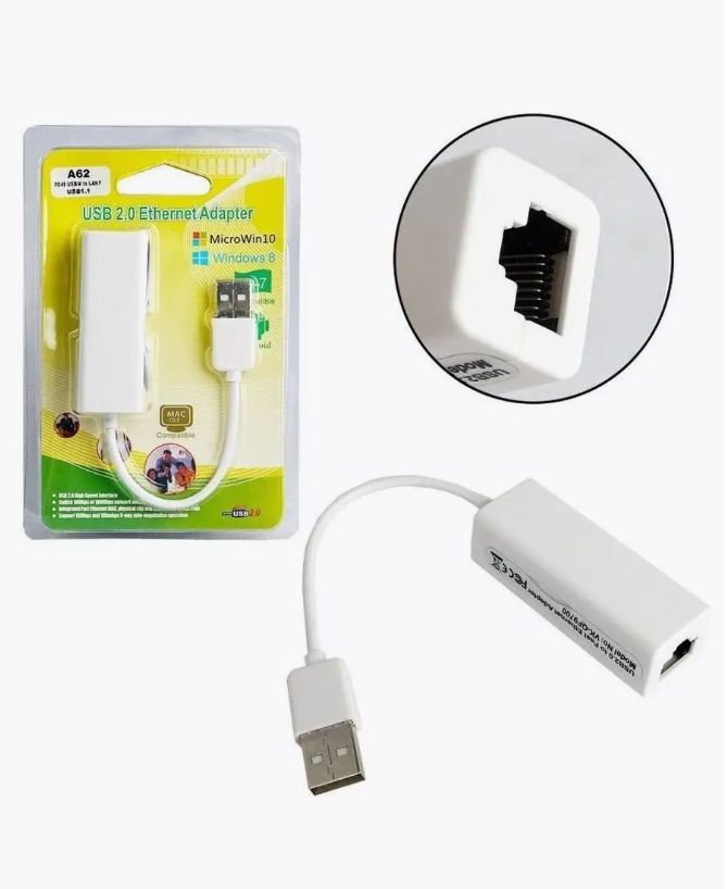 Сетевой адаптер Ethernet Adapter Usb 2 0 на Rj45 белый купить с