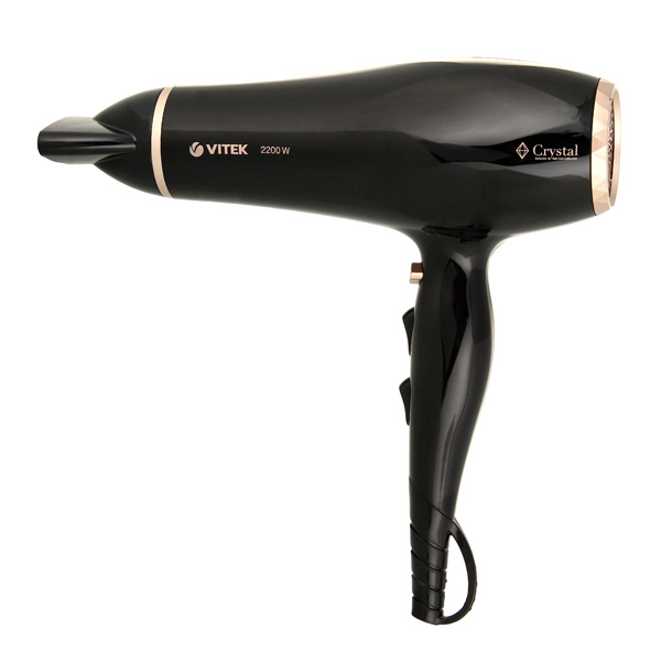 Фен для волос VITEK VT-8205 BK Crystal, черный - купить по выгодным ценам в интернет-магазине ...