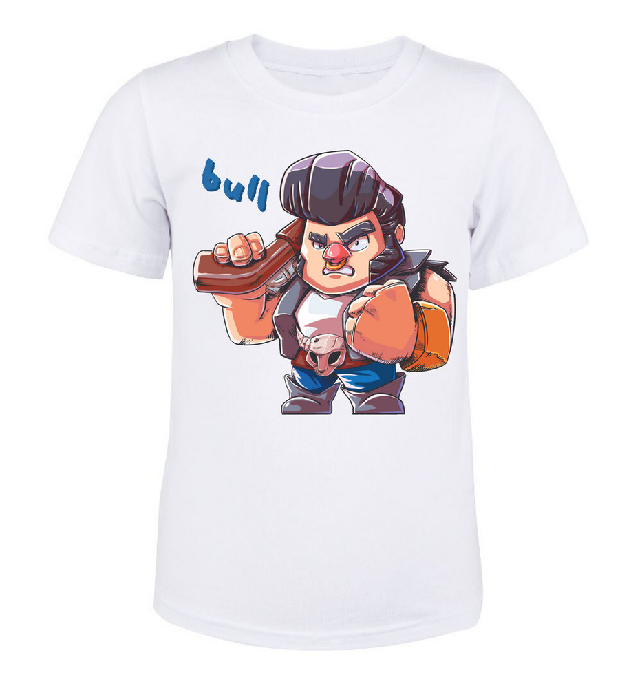 Футболка Brawl Stars, размер 150, цвет белый, Внешняя сторона ...