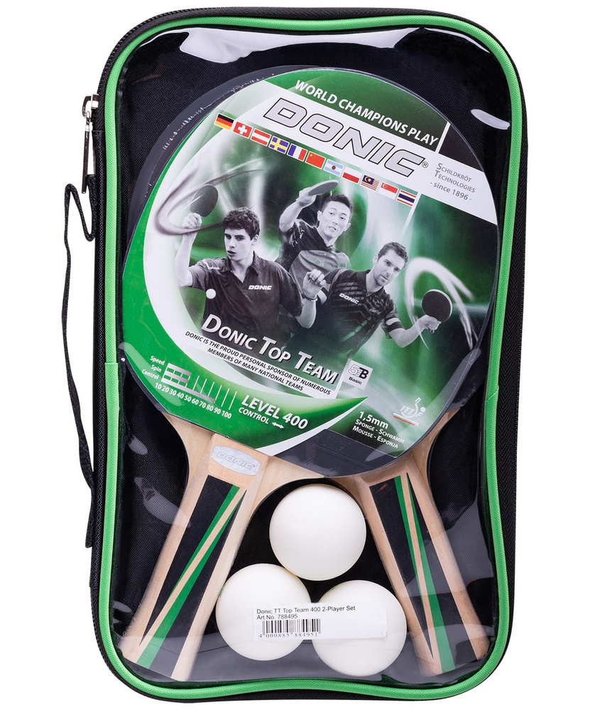 Donic-Schildkrot Набор для настольного тенниса, состав комплекта: 2 ракетки, 3 мяча, - купить с ...
