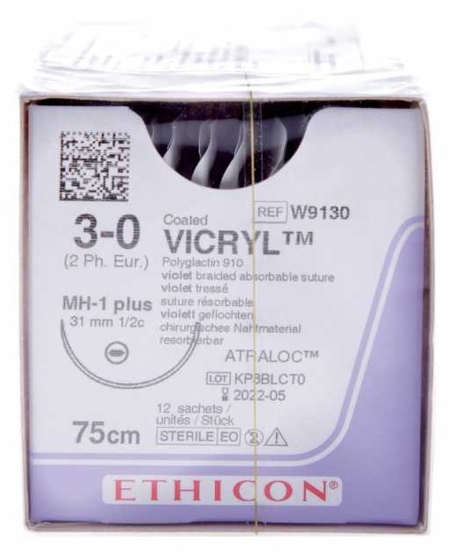 Шовный материал медицинский хирургический рассасывающийся W9130 Викрил ...