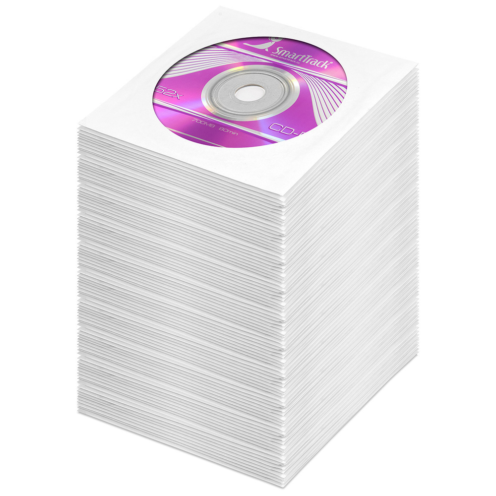 Диск SmartTrack CD-R 700Mb 52x в бумажном конверте с окном, 100 шт ...