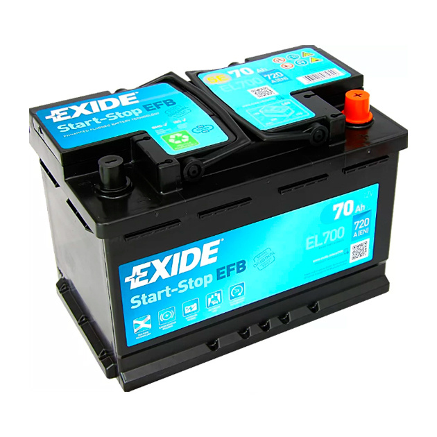 EXIDE Аккумулятор автомобильный, 70 А•ч, Обратная (-/+) полярность ...