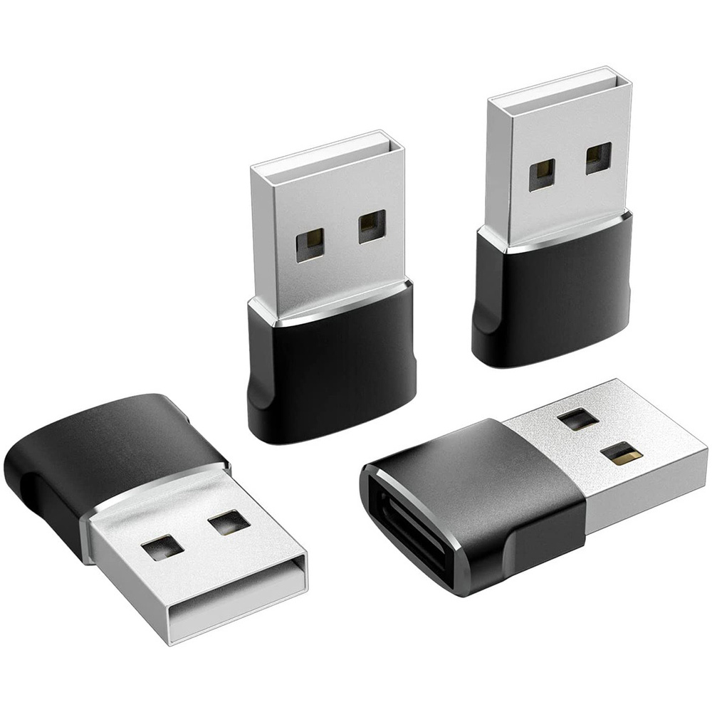 Переходник USB C мама на папа USB 4 шт. черный - купить с доставкой по ...
