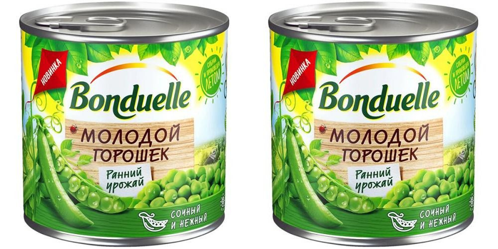 Bonduelle Овощные консервы Горошек зеленый молодой, 400 г, 2 шт - купить с доставкой по выгодным ...