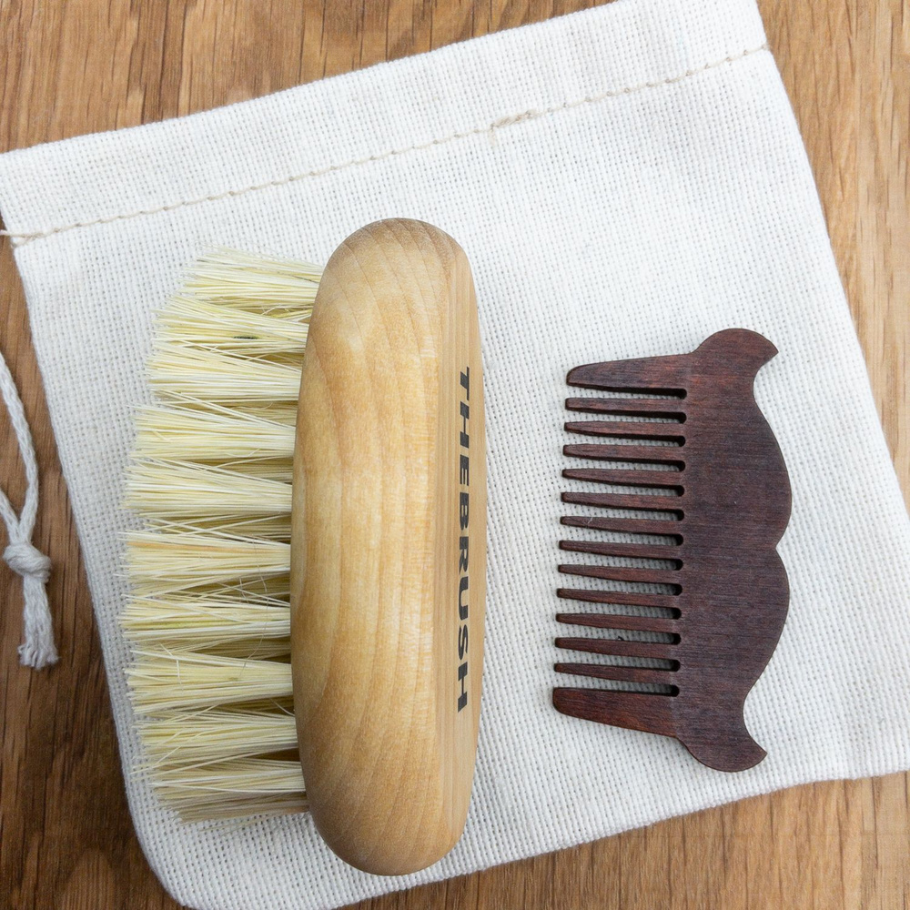 Thebrush Набор подарочный Щетка для бороды и усов, с натуральным ворсом ...