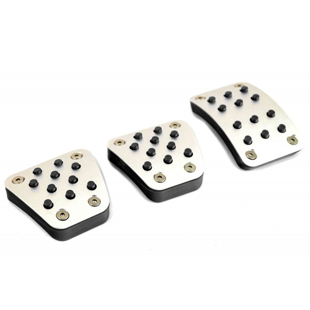 Накладки на педали Sal-Man серебристые для Приора, Гранта, Калина, ВАЗ 2113-2115, 2110-2112 ...