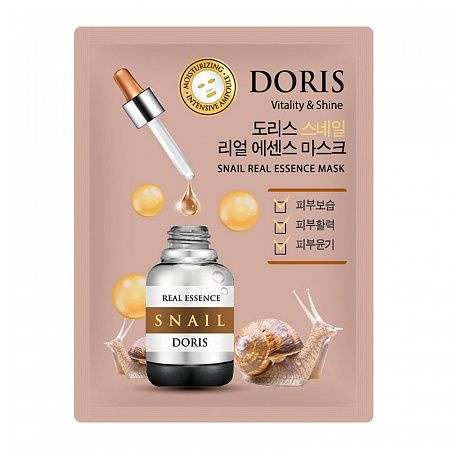 Маска на тканевой основе, 25 мл, DORIS SNAIL REAL ESSENCE MASK, Jigott, 8809541280665 - купить с ...