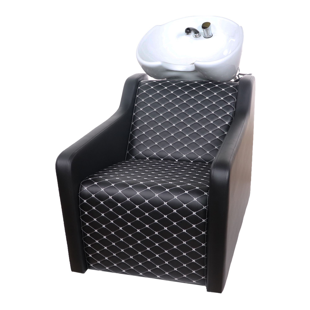 Парикмахерская мойка "Шакира", белая глубокая раковина, белые ромбики ...