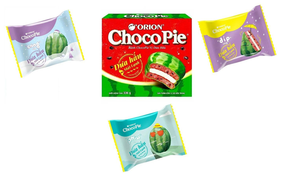Орион Чоко Пай Арбуз Orion Choco Pie Watermelon 336гр Вьетнам