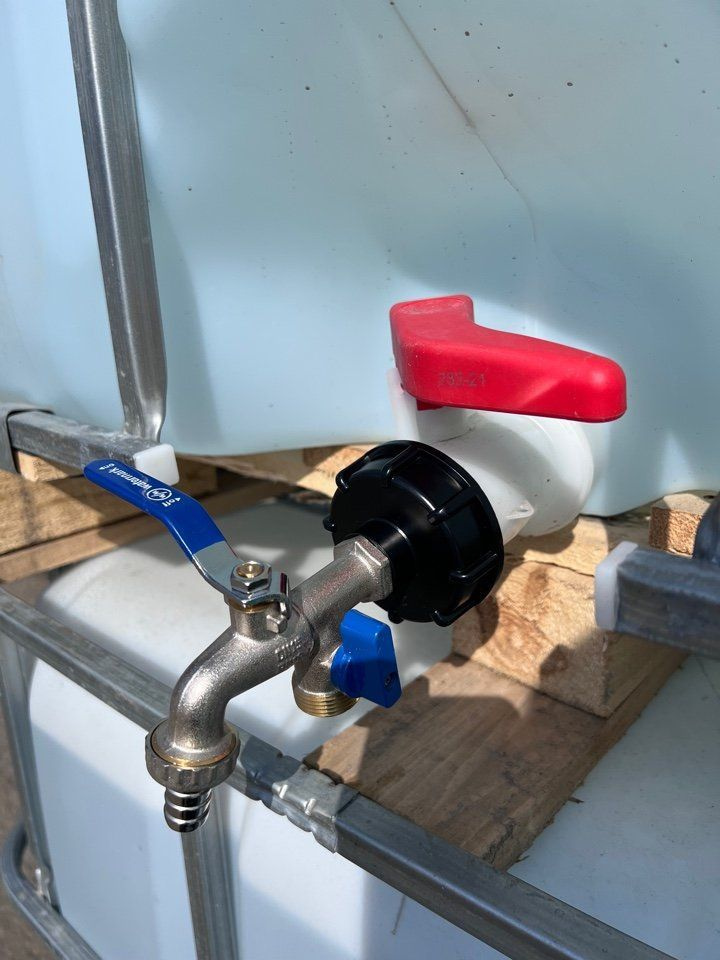 Переходник с двумя кранами, адаптер на Еврокуб на кран 62мм с крупной ...