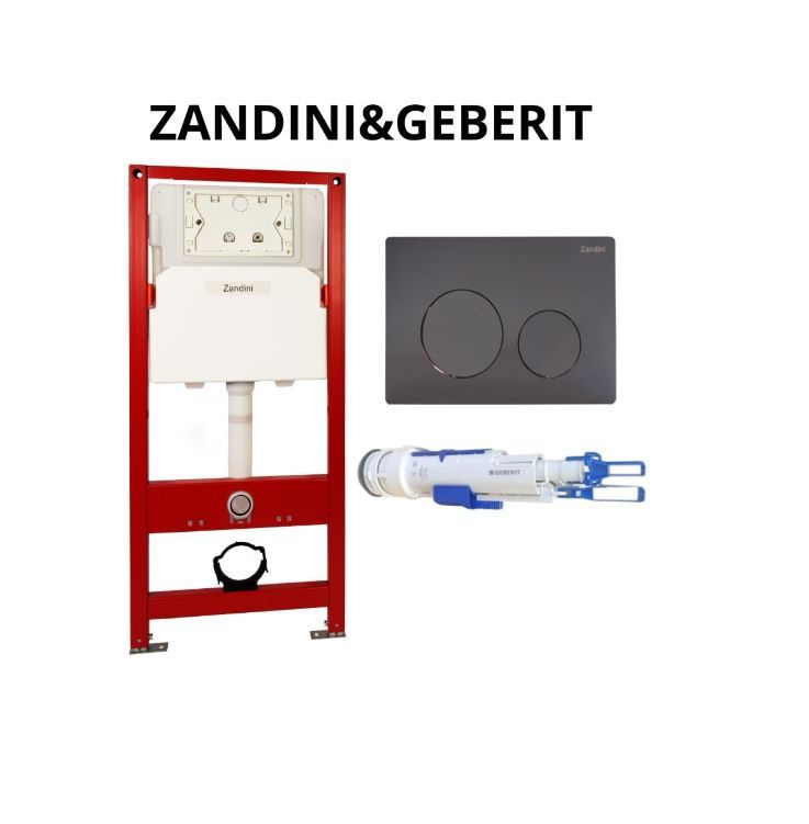 Инсталляция Zandini с арматурой GEBERIT (с черной матовой круглая ...