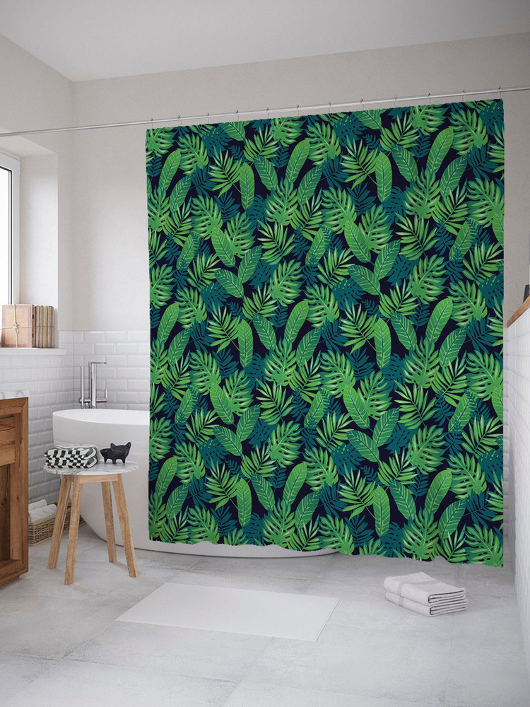 Штора для ванной 200x180 см JoyArty ширма плотные ширина 180 высота 200 для бани санузлов дома ...