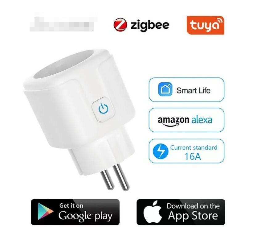 Умная ZigBee розетка 16А (работает с Алисой) Расход электроэнергии Текущее напряжение купить на ...