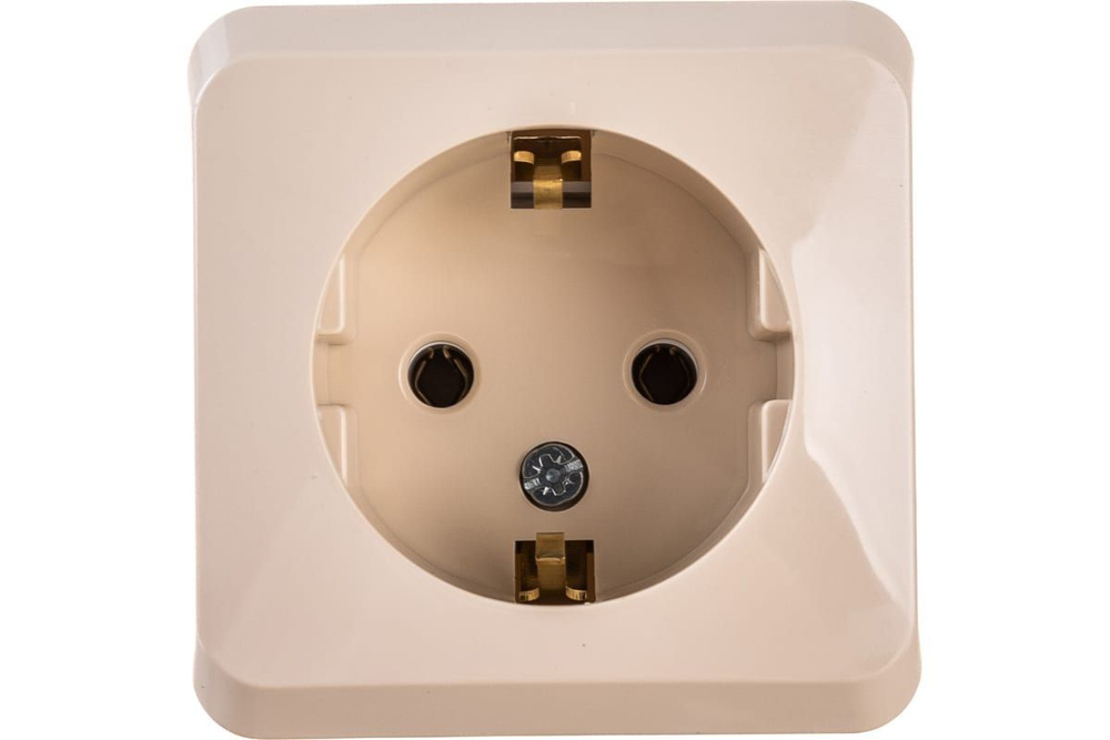 Розетка открытой установки с заземлением без шторок ЭТЮД, 16А, 250B ...