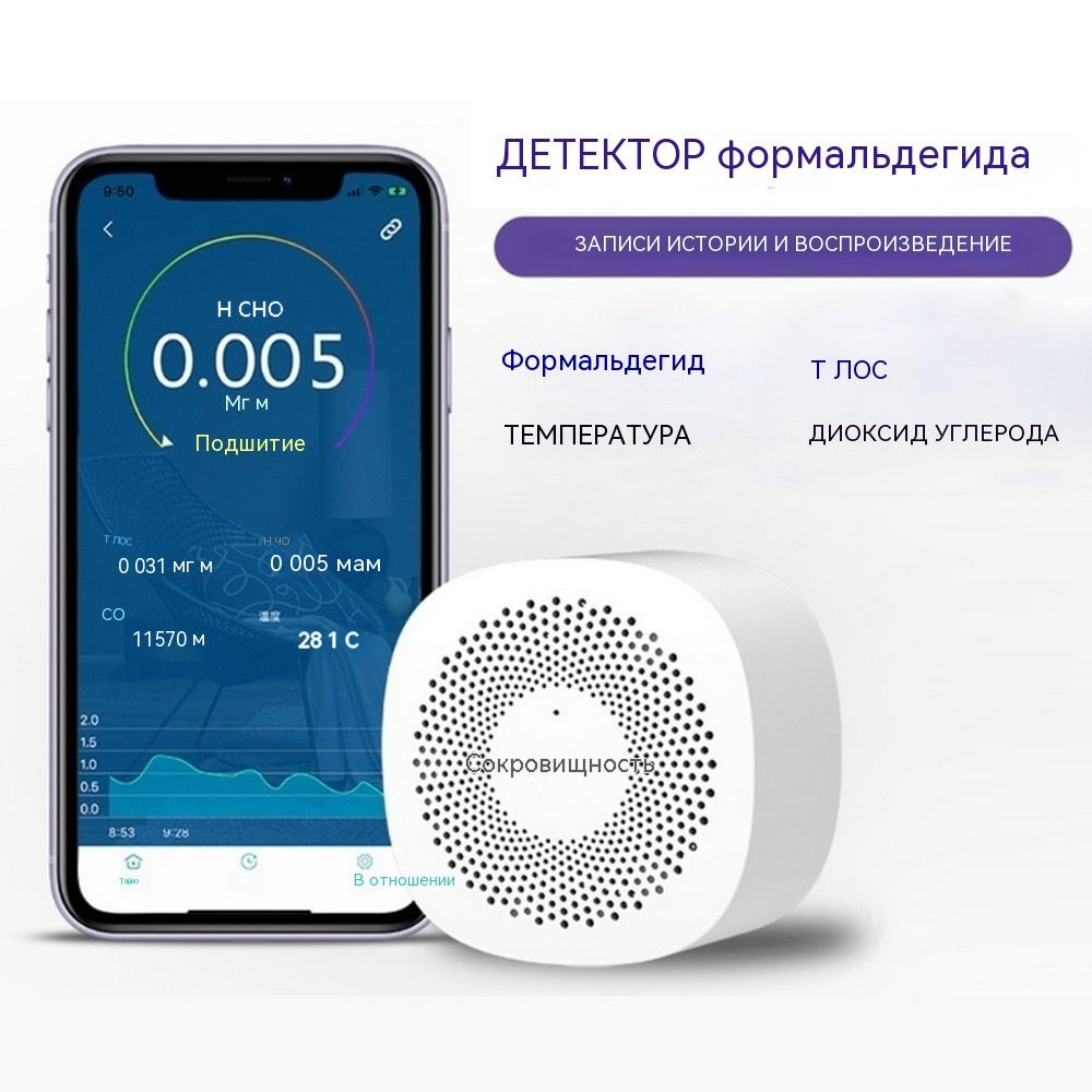 Датчик качества воздуха, детектор качества, тестер CO2 с приложением ...