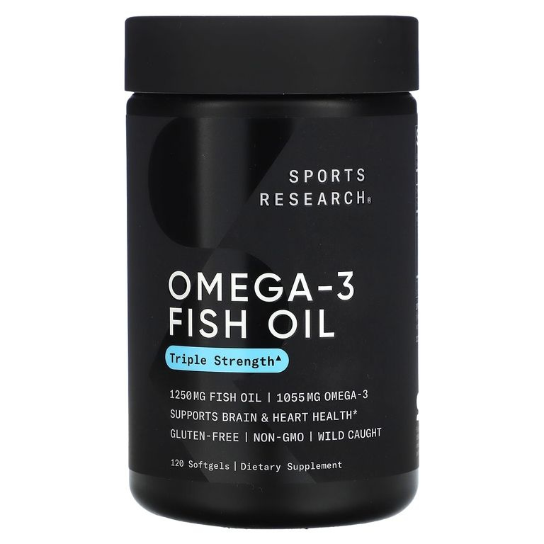 Sports Research, Omega 3 Fish Oil, Рыбий жир с омега-3, тройной силы ...