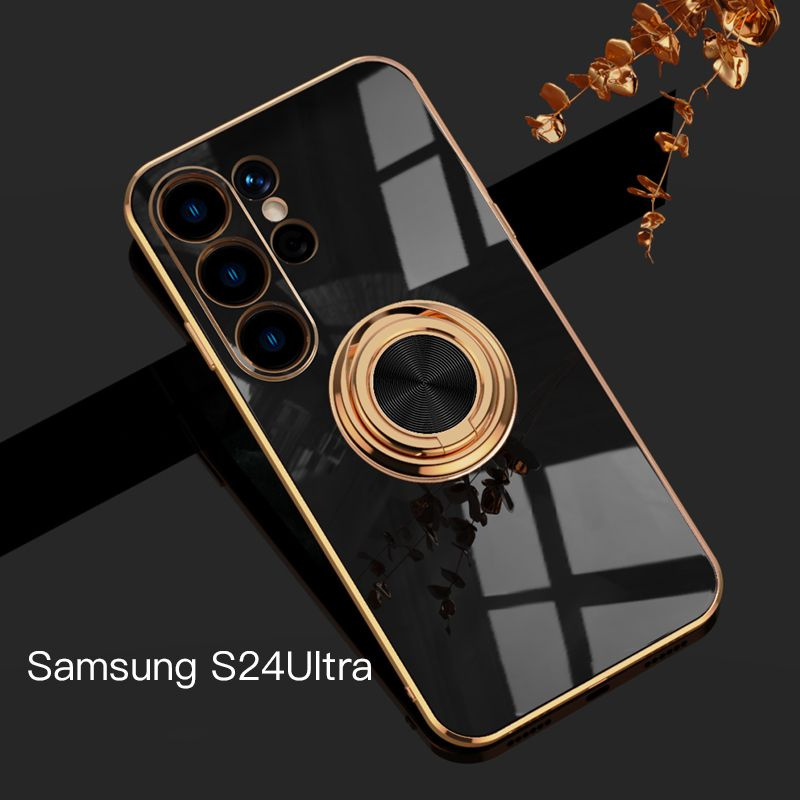 Гальванический чехол для Samsung Galaxy S24 Ultra с Кольцо Держатель ...