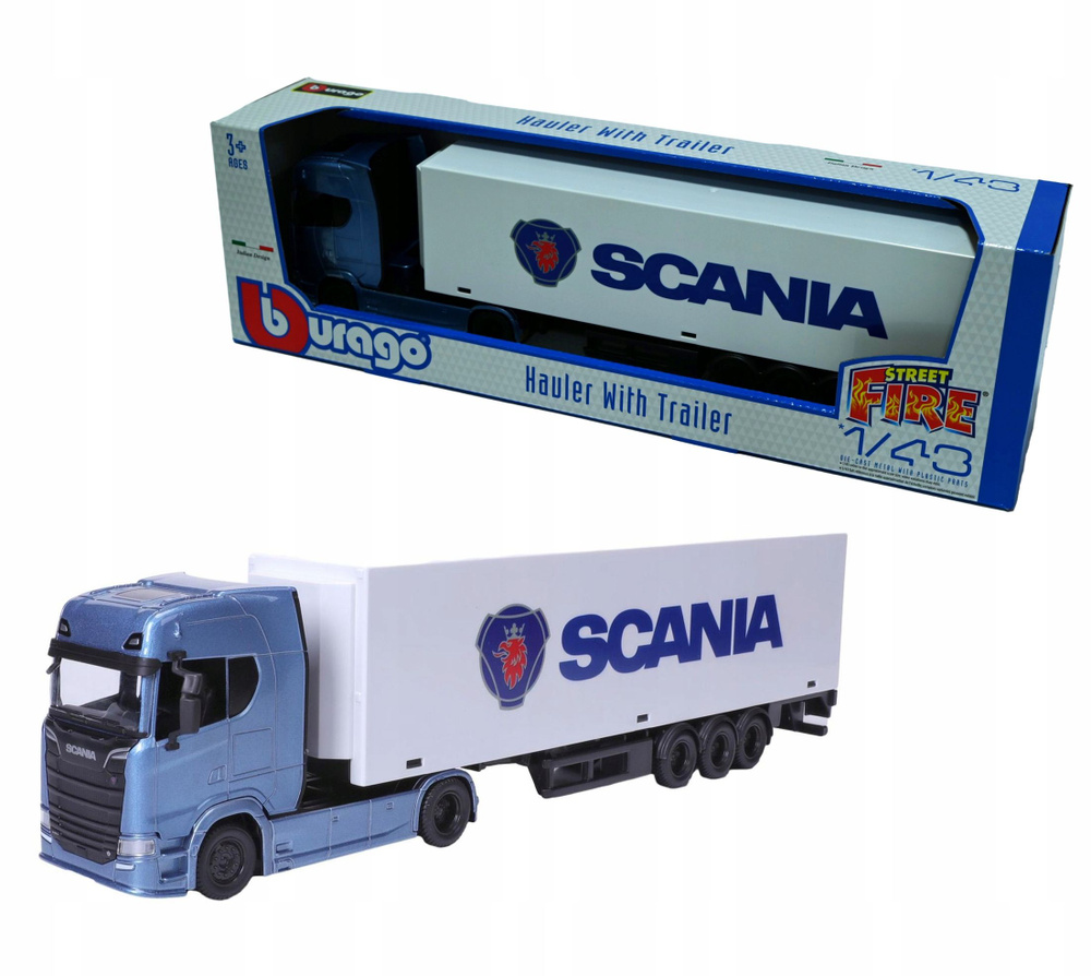 Машинка BBurago Scania Hauler With Trailer S730 1/43 18-31480 1 ...
