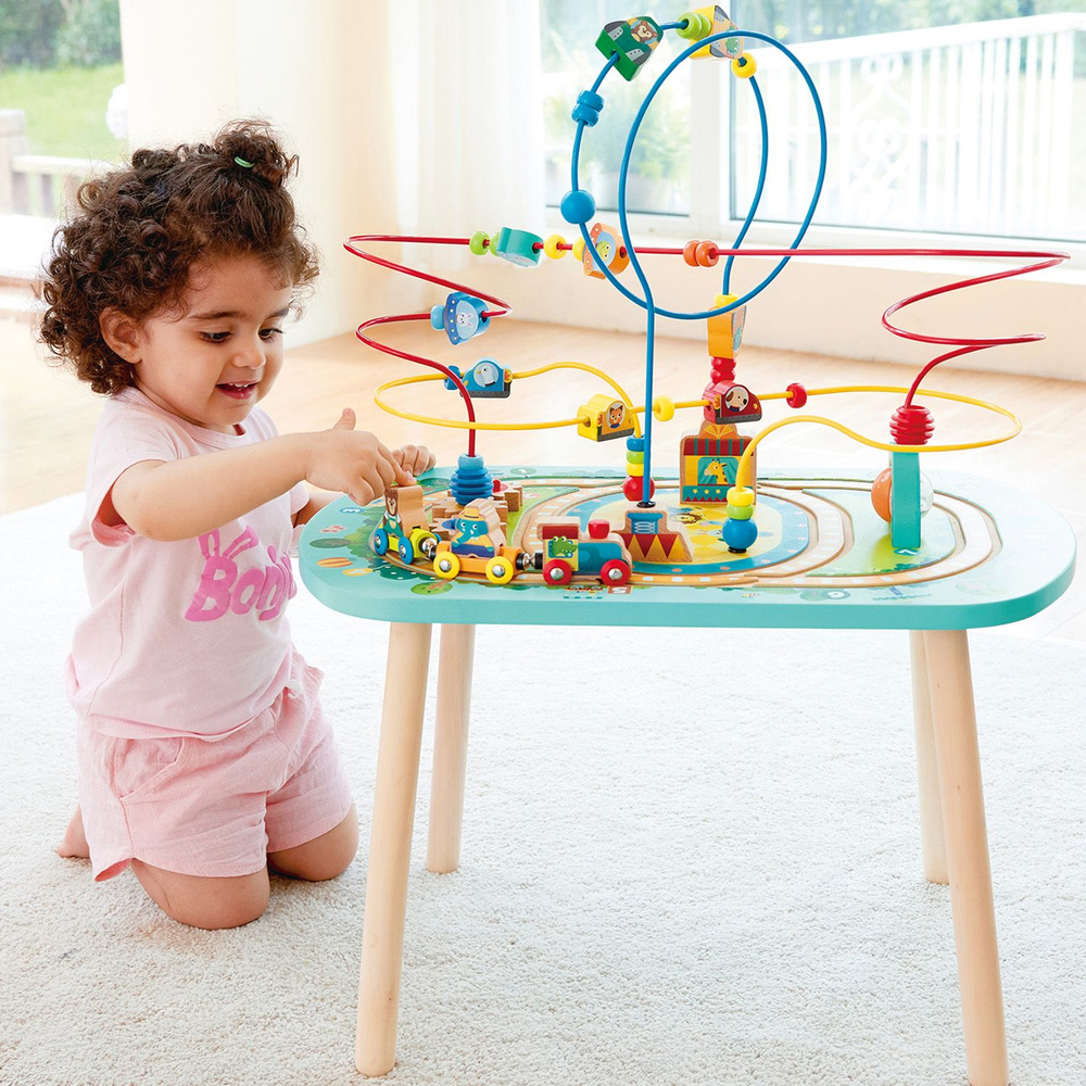 Стол лабиринт с железной дорогой для малышей "Джунгли" Hape купить на OZON по низкой цене ...