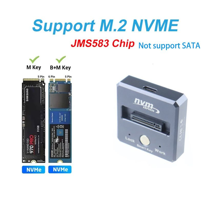Корпус для Hdd Usb3 1 Тип С адаптер станция для чтения M 2 Ssd Nvme M 2 Ssd станция для док
