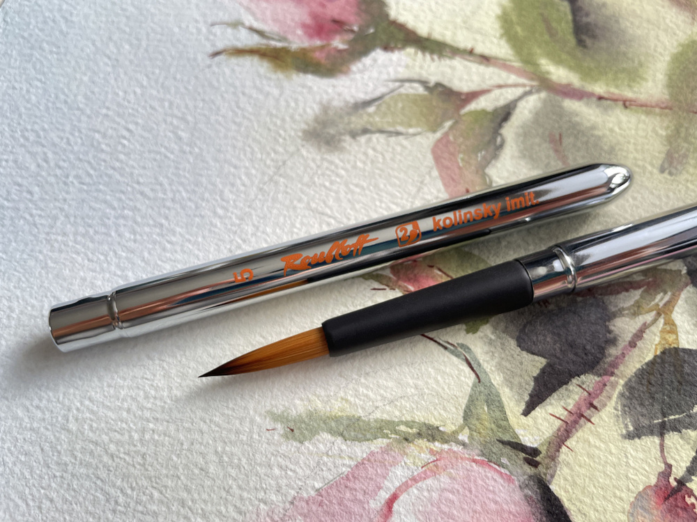 Roubloff Кисть складная PS1VT № 5 круглая из синтетики, имитация колонка, для акварели, акрила ...