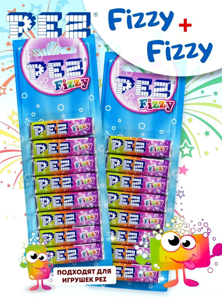 PEZ Конфеты Fizzy -Фиси (набор из 2уп). Срок годности см. на уп ...