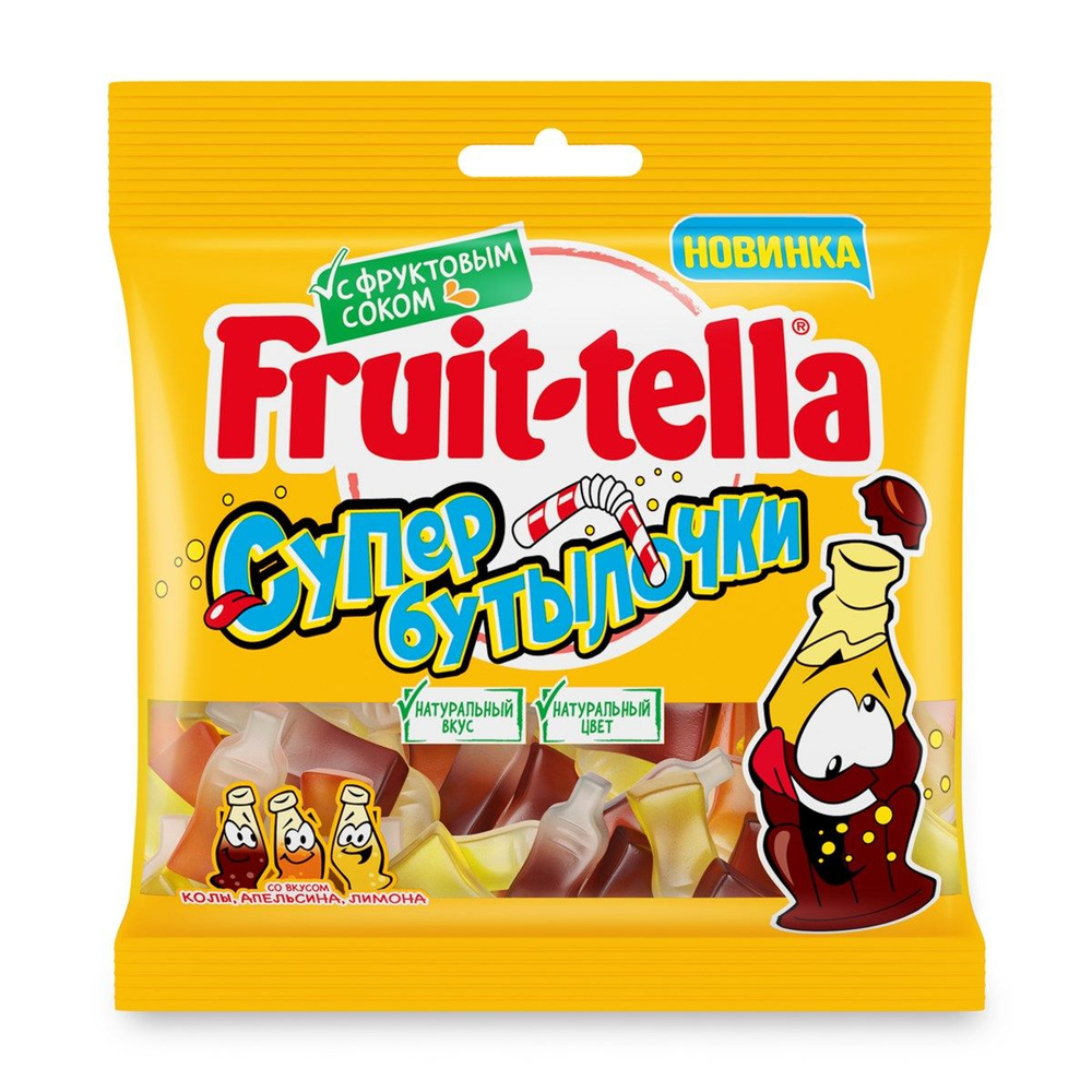 Мармелад жевательный Fruittella Супер бутылочки, 100г - купить с доставкой по выгодным ценам в ...