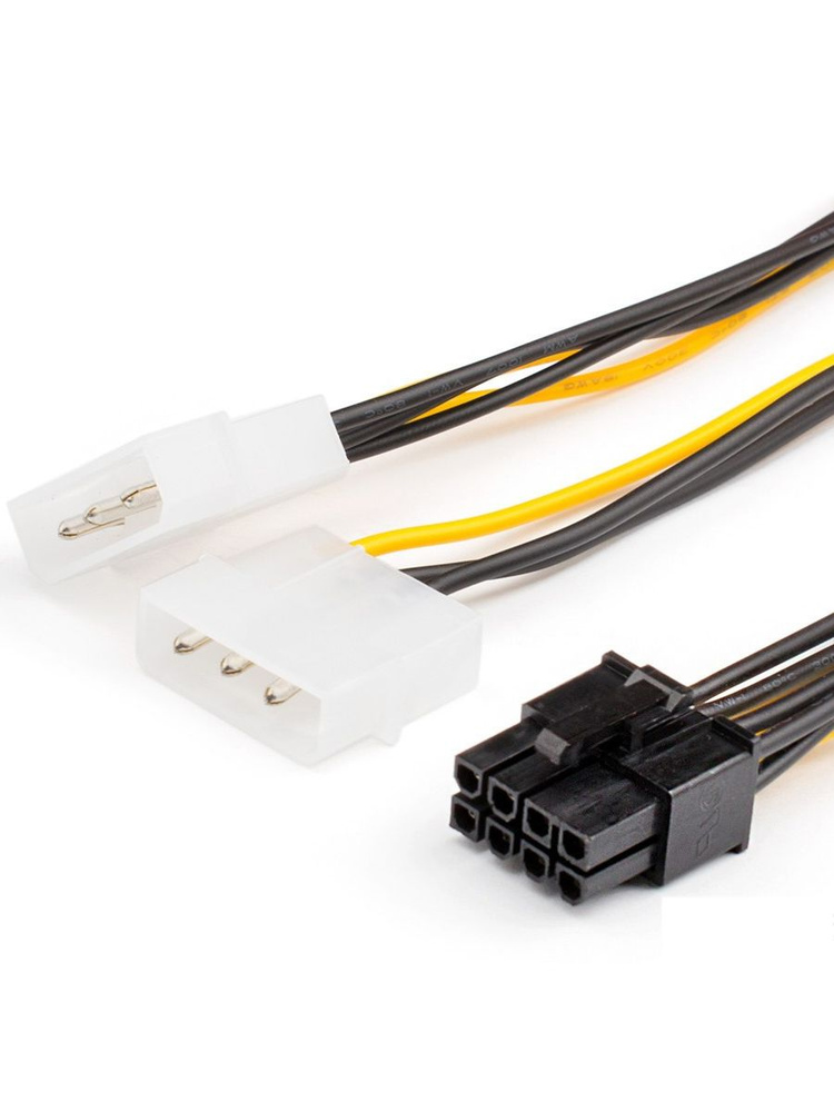 Переходник питания для видеокарт 8 pin to 2 molex (Video power), 15 см ...