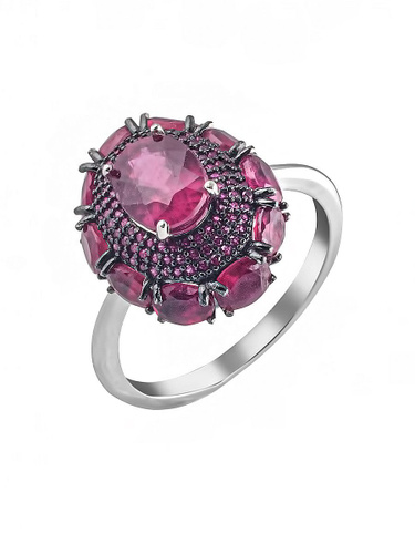 G.st. ЮВЕЛИРНЫЙ ЗАВОД ЗОЛОТОЙ СТАНДАРТ Кольцо из серебра с корундами ...