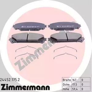 Колодки тормозные дисковые перед Zimmermann 24452.175.2 купить на OZON ...