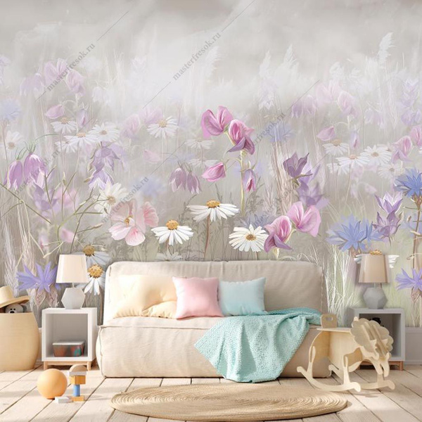 Фотообои бесшовные Луговые цветы В260 см х Ш416 см; Master Fresok артикул 13-383 Фотообои на ...