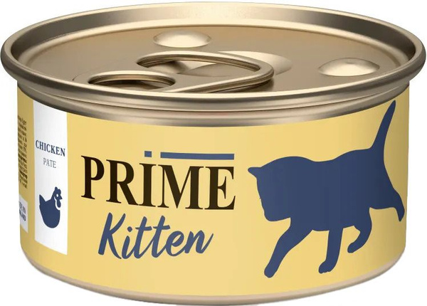 Корм Prime Kitten (паштет) для котят, с курицей, 75 г x 24 шт купить на ...