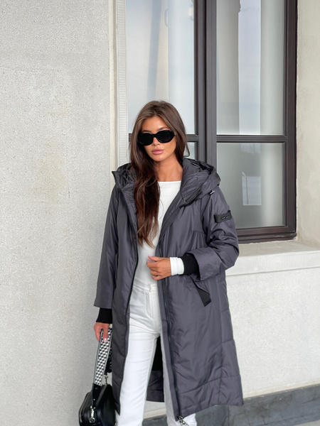 Куртка Женский Elfina Карманы сиреневый Полиэстер, размер 50 Длинный Демисезон Вальтерм Россия ...