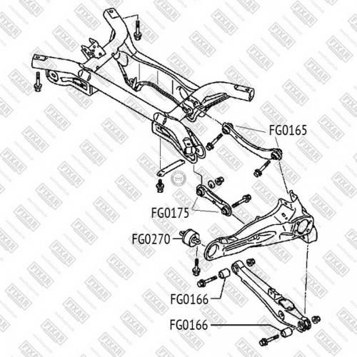 Сайлентблок заднего продольного рычага Fixar FG0175 - купить по ...