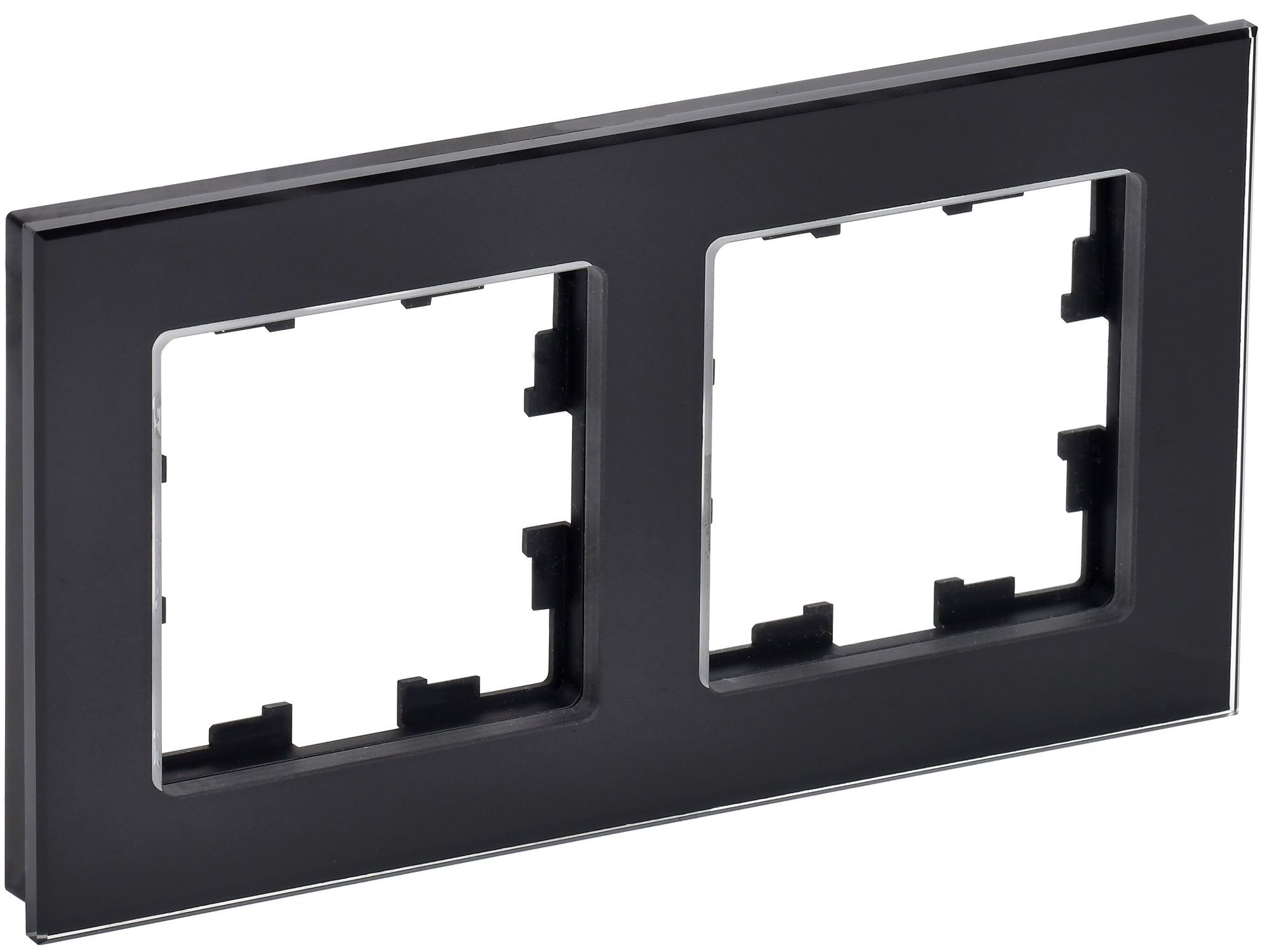 BRITE Рамка 2-мест. РУ-2-2-БрЧ стекло черн. IEK купить на OZON по ...