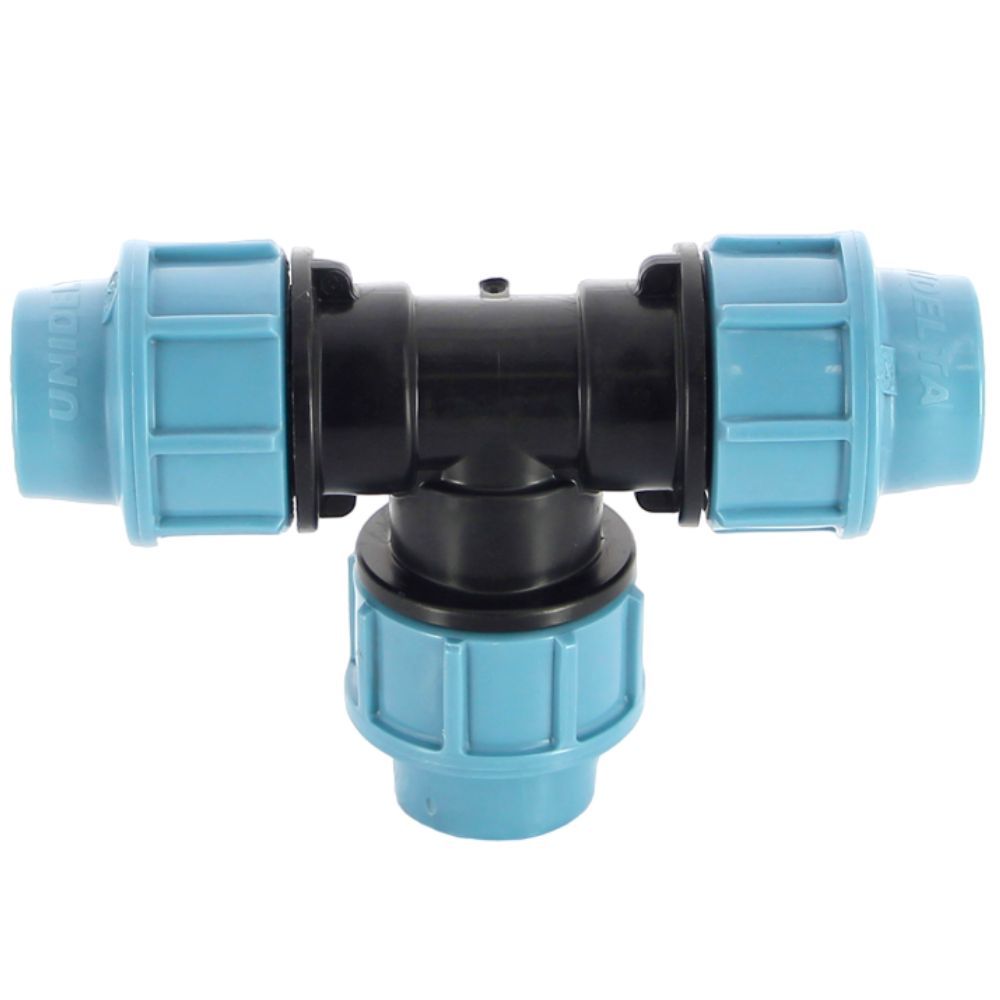 Тройник UNIDELTA 32x32x32 обжимной ПНД водопровода для монтажа систем ...