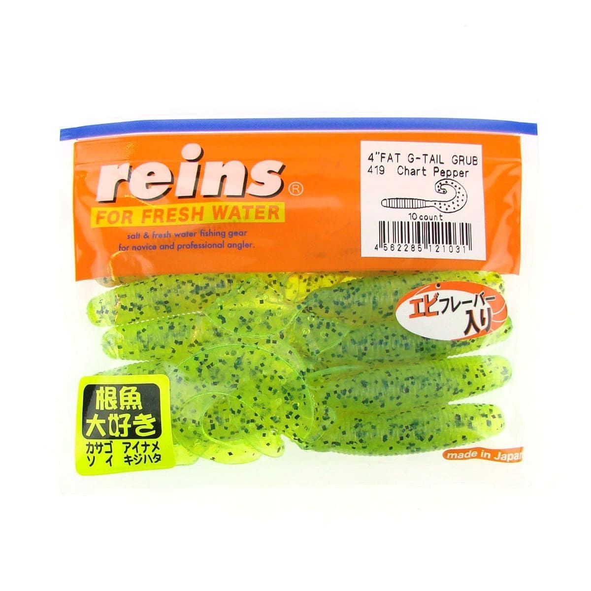 Силикон Reins Fat G-Tail Grub 4" 419 Chart Pepper, 10шт купить c ...