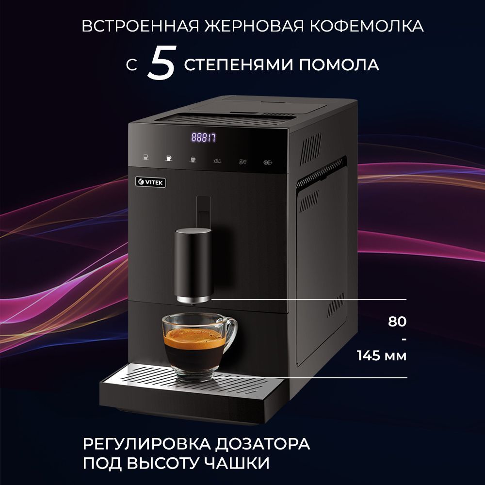 Автоматическая кофемашина VITEK Кофемашина Metropolis VT-8700_2523 озон ...