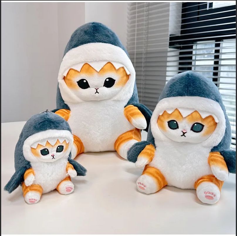 Кот Акула 35 см Мягкая игрушка / Кошка в костюме акулы / Плюшевый котик ...