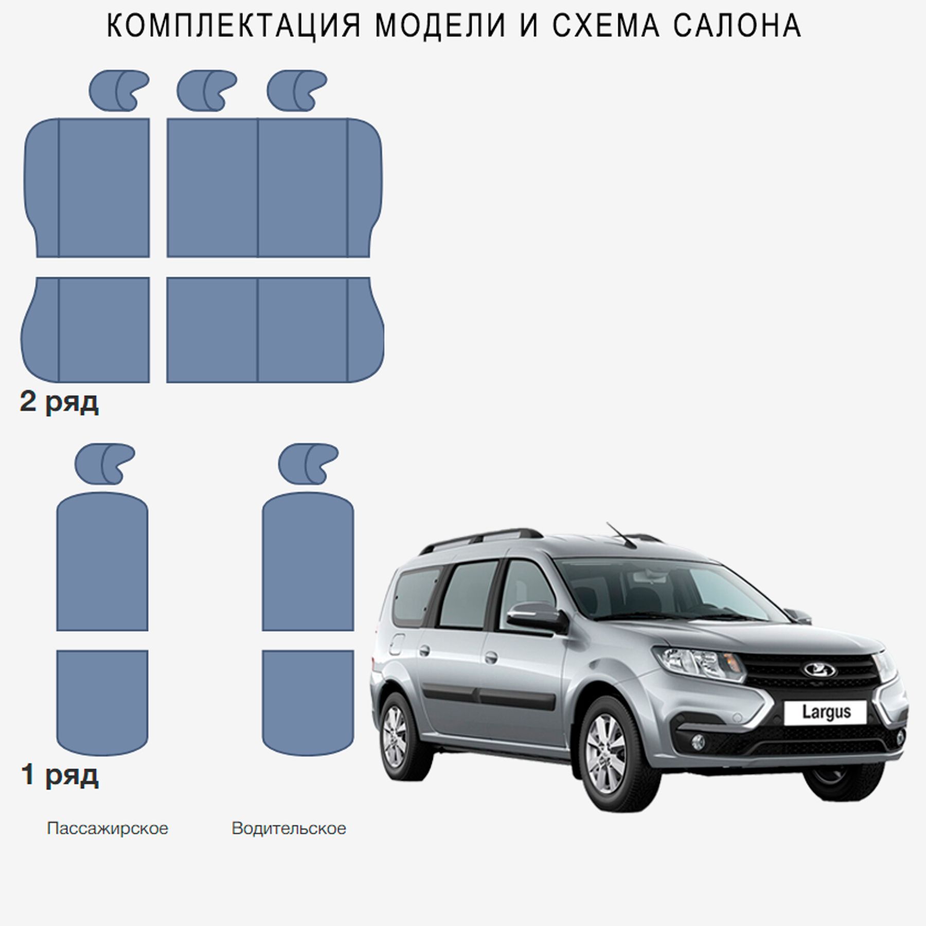 Чехлы для LADA Largus, 5 мест 2021+. Авточехлы Автопилот на сиденья ...