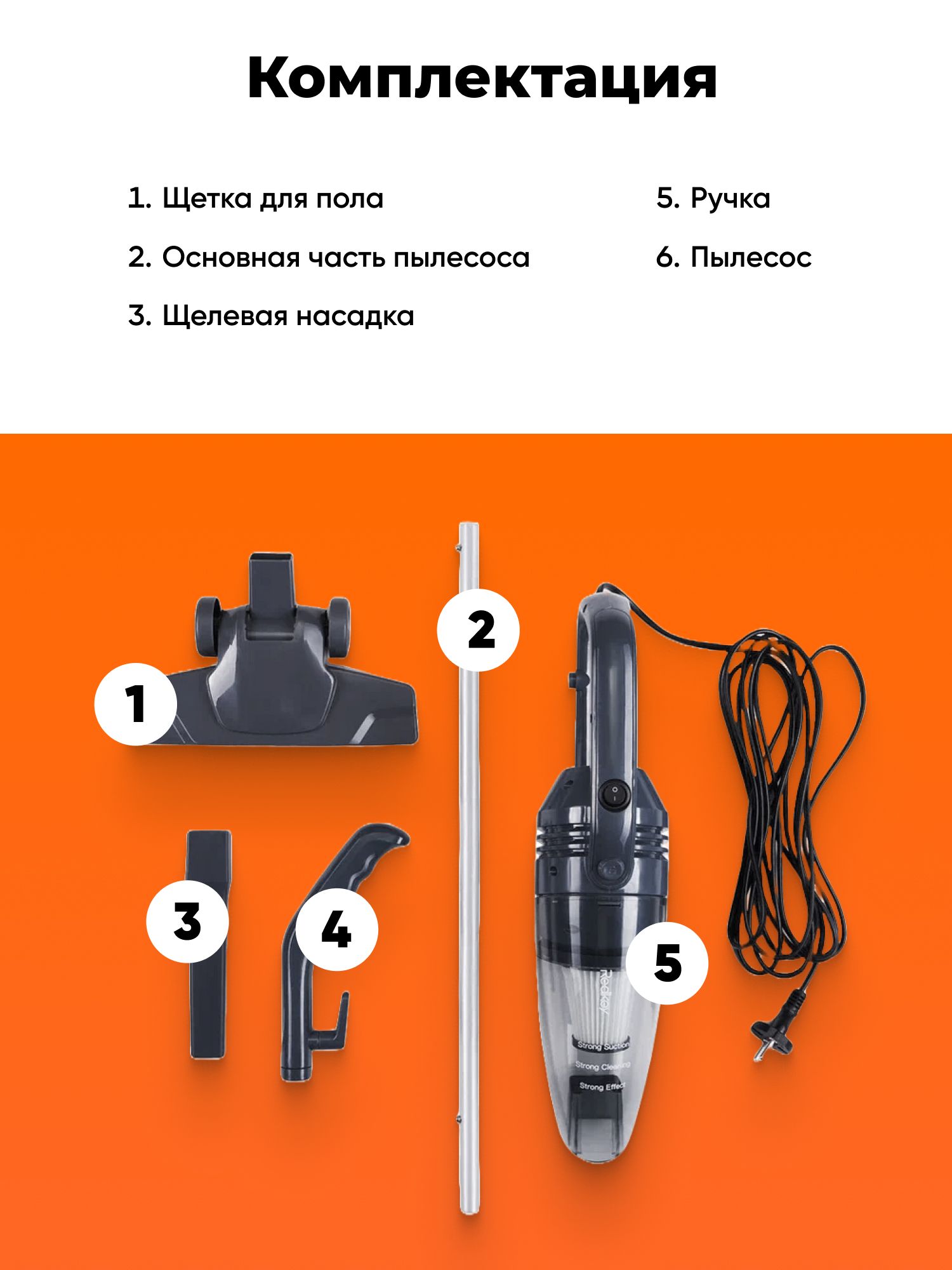 Пылесос вертикальный для дома Redkey P5 компактный домашний ручной ...