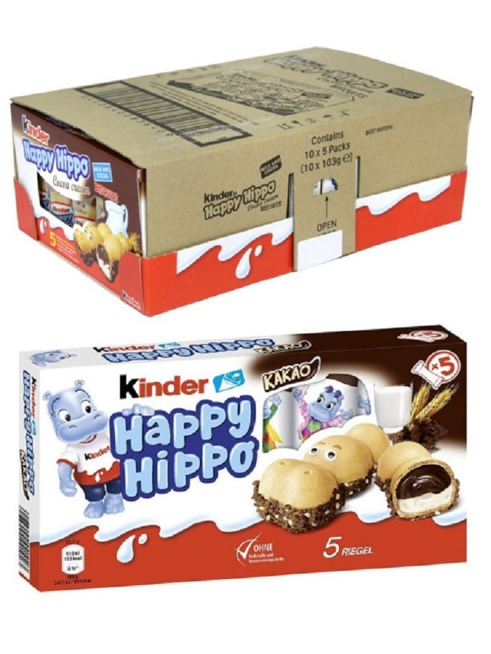 Печенье Kinder Happy Hippo / Киндер Хеппи Хиппо шоколадно-молочный ...
