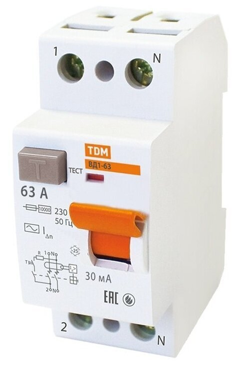 TDM Electric УЗО 2P 63А 30мА AC - купить с доставкой по выгодным ценам ...